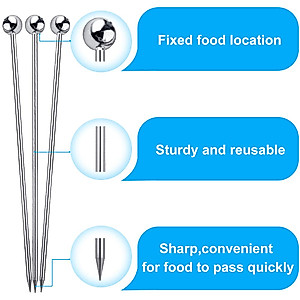 FATLODA 15PCS Cocktail Picks for Drinks, Stainless Steel Cocktail Toothpicks, Reusable Cocktail Skewers, Garnish Picks Bloody Mary Skewers, Metal Martini Picks for Olives Appetizers Fruit (4.3 Inch)