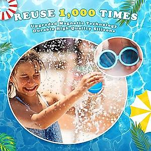 URMONA Reusable Water Balloons for Kids Adults, 30 PCS Summer Beach Party Water Ball, Outdoor Water Toys foar Trampoline, Backyard and Inflatable Pool Game