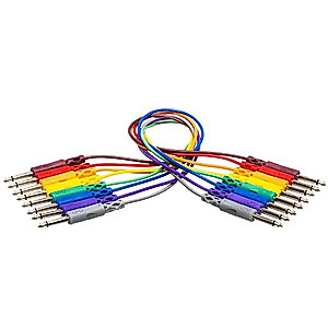 Hosa CPP-830 1/4" TS to Same Unbalanced Patch Cables, 1 Foot