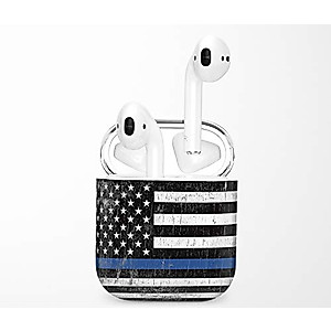 GIUMOWL American Flag Airpods Case Compatiable with Airpods 1 & 2 - Airpods Cover with Key Chain, Full Protective Durable Shockproof Personalize Wireless Headphone Case