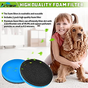 Vacuum Filter For Bissell Style 1214 Cleanview Swivel Rewind & PowerGlide Pet Powerlifter and PowerForce Cleaner, Compare to Part # 12141, 5 Pack Foam Filters