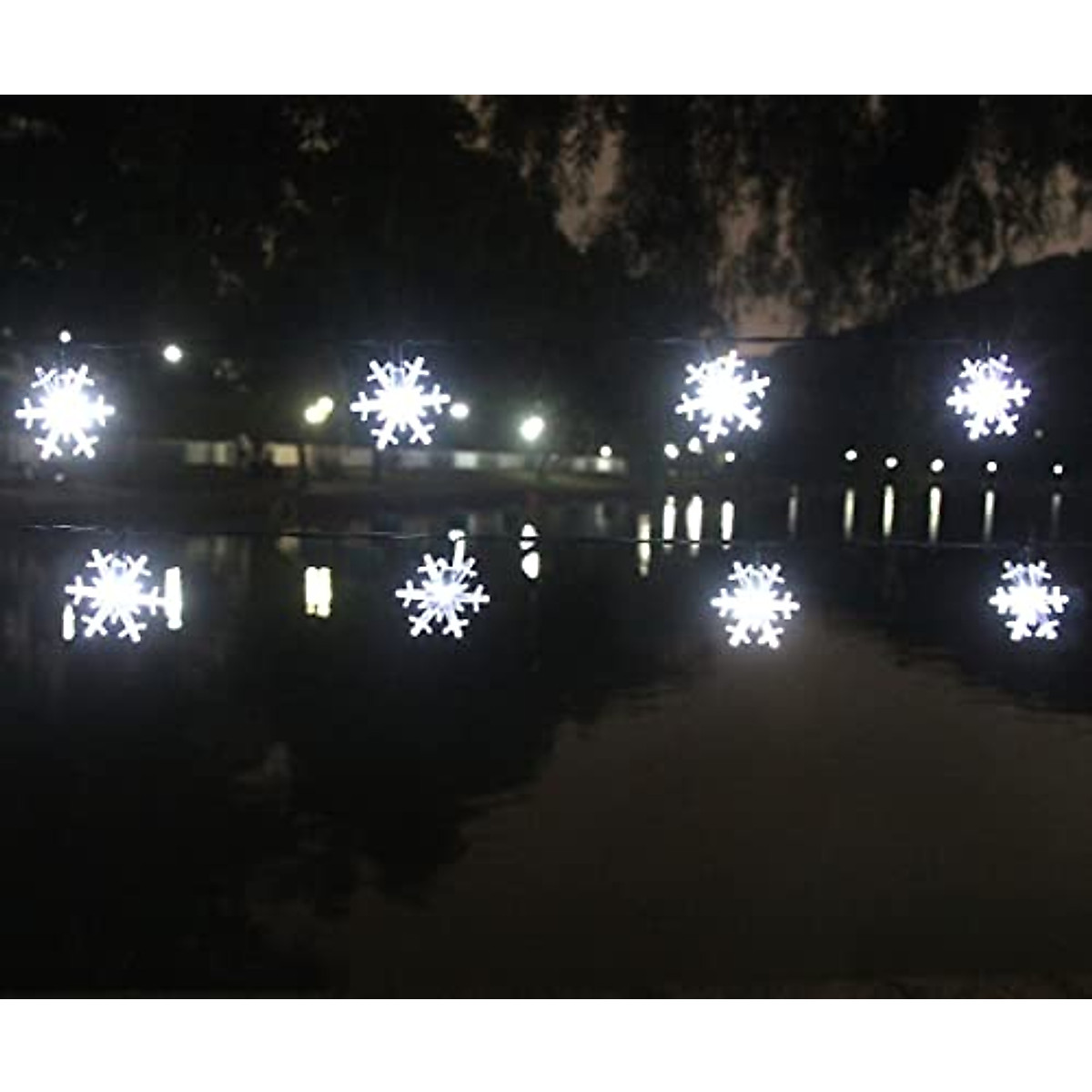 Inngree Solar Christmas String Lights Outdoor Waterproof 30 LED 20Feet Solar Snowflake Christmas Fairy Lights Decorations with 8 Lighting Modes for Garden Patio Yard Porch Wedding Party Decor(White)