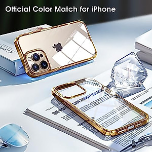 Alphex Official Color Match for iPhone 14 Pro Max Case, Anti-Fingerprints, 10FT Military Grade Protective, Soft Glossy Matte Slim Women Men Phone Cover 6.7 inch, Gold