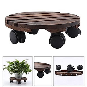 Flower Pot Large Planter with Stand,Base Display Elegant Flower Pot Holder Garden with Wheels Home Decor Planter Bonsai Holder