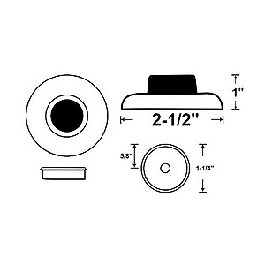 QCAA Heavy Solid Metal Wall Mount Concave Door Stop, Wall Protector, 2-1/2" Diameter, ORB Oil Rubbed Bronze, 2 Pack, Made in Taiwan