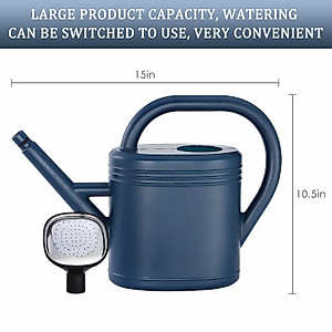 Watering Can for Indoor Plants, Garden Watering Cans for Outdoor Plant House Flower, Modern, Large Long Spout with Sprinkler Head 1 Gallon
