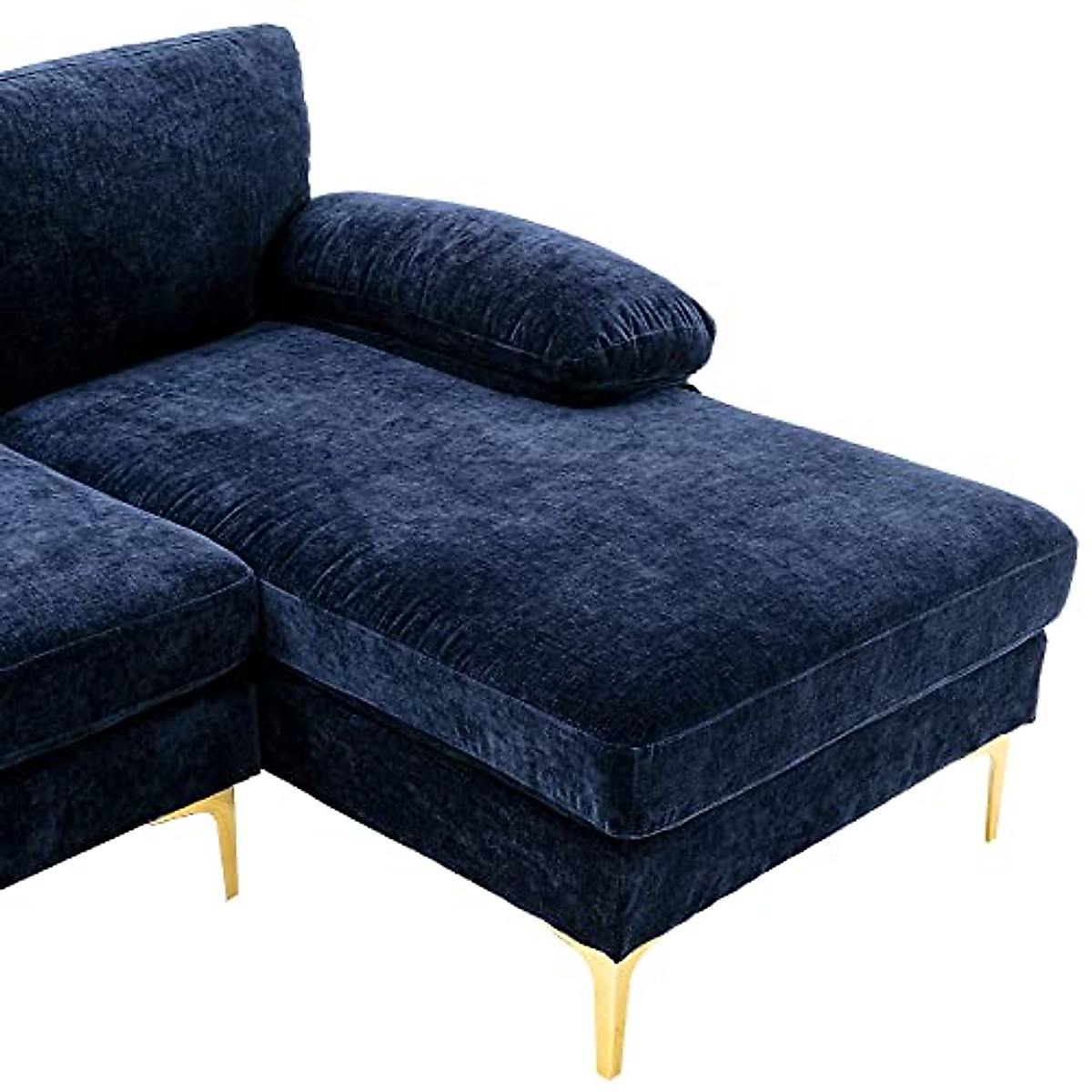 YeBingZhi 110.63" U Shaped Sectional Sofa Long Couch for Living Room Double Chaise Sofa with Comfortable Deep Seat Modern Large Sectional Sofa for Apartment Office (Navy Blue)