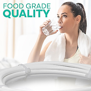 Metpure 1/4" OD NSF Certified 25 Feet Length Tubing for Reverse Osmosis De-ionized Water Filtration Systems, Refrigerators, and Other Appliances (1/4" OD, 25', White)