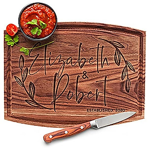 Personalized Cutting Board, 11 Designs, 5 Wood Styles Cutting Board - Wedding Gifts for Couple, Housewarming Gifts, Personalized Gifts for Mom and Dad, Grandma Gifts, Engraved Kitchen Sign