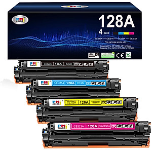 4-Pack Compatible HP 128A Black,Cyan, Magenta, Yellow Toner Cartridges Works with HP Pro Color CP1525n CP1525nw CM1415fnw CM1415fn Printer Ink