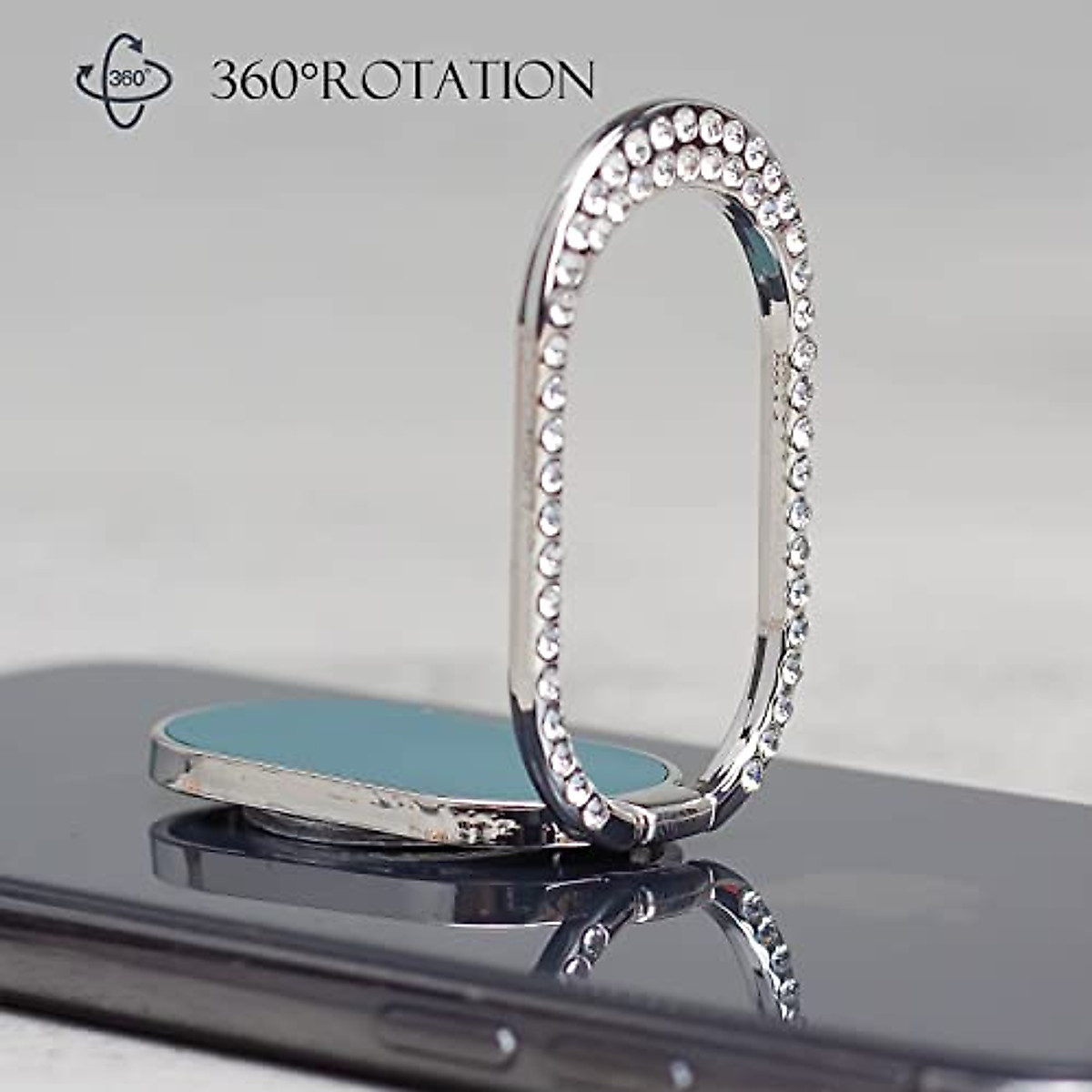 [2 Packs] Diamond-Encrusted Baked Enamel Glitter Bling Bling Phone Ring Holder, Sparkle Phone Ring Grip Artificial Diamond Stand,Rhinestone Cell Finger Ring for Phones,Pad