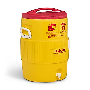 Igloo 400 Series Water Cooler, 10 gal, 16 Dia x 23.5 h, Red