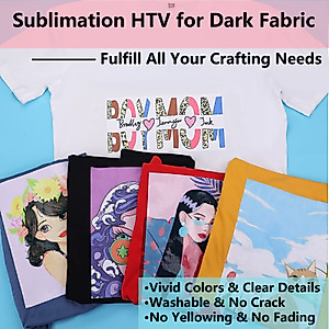 HTVRONT Sublimation Vinyl for Dark/Light Fabric - 12" X 20FT Sublimation HTV Glossy - Sublimation Blanks for Sublimation Shirts/Bag/Hat/Pillow