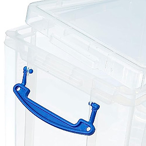 Really Useful Box 19 Liter Plastic Stackable Storage Container w/Snap Lid & Built-In Clip Lock Handles for Home & Office Organization, Clear (2 Pack)
