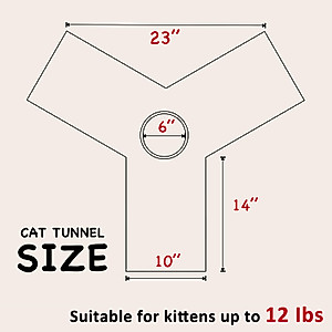 Tempcore Pet Cat Tunnel Tube Toys 3 Way Collapsible, Tunnels for Indoor Cats，Kitty Bored Peek Hole Toy Ball Cat, Puppy, Kitty, Kitten, Rabbit