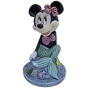 Penn-Plax Officially Licensed Classic Disney Aquarium Ornament – Mermaid Minnie (Mini/Small Size) – Perfect for Freshwater and Saltwater Tanks