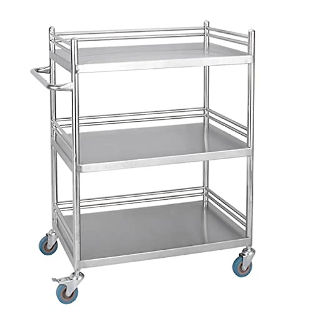 Medical Cart, Lab Rolling Cart 3 Shelves Shelf Stainless Steel Rolling Cart, With Dirt Bucket & Drawer Spacious Beauty Salon Rolling Cart, for Hospital Dental Clinic Home ( Color : Standard , Size : 6