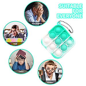 40Pcs Pop PushKeychain Fidget Toys, Pop Toys Hand Playset,Fidget Toys Sets with Keychain Office Desk Toy for Kids Adults