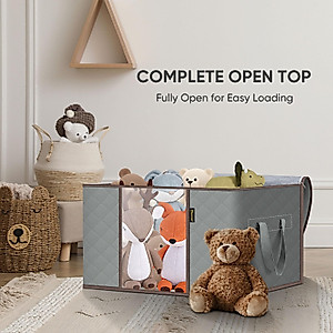 BALEINE 8 Pack Clothes Storage Bags, 24 Gallon Storage Containers with Reinforced Handle Sturdy Zipper, Closet Storage for Blanket Comforter Pillow Bedding (Grey, 8 Pack)