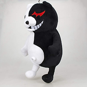 TIMSOPHIA Black White Bear Kids Monokuma Bear Plush Doll for Boys Girls Birthday Child Pillow Toy Home Decor Adornment(25cm)