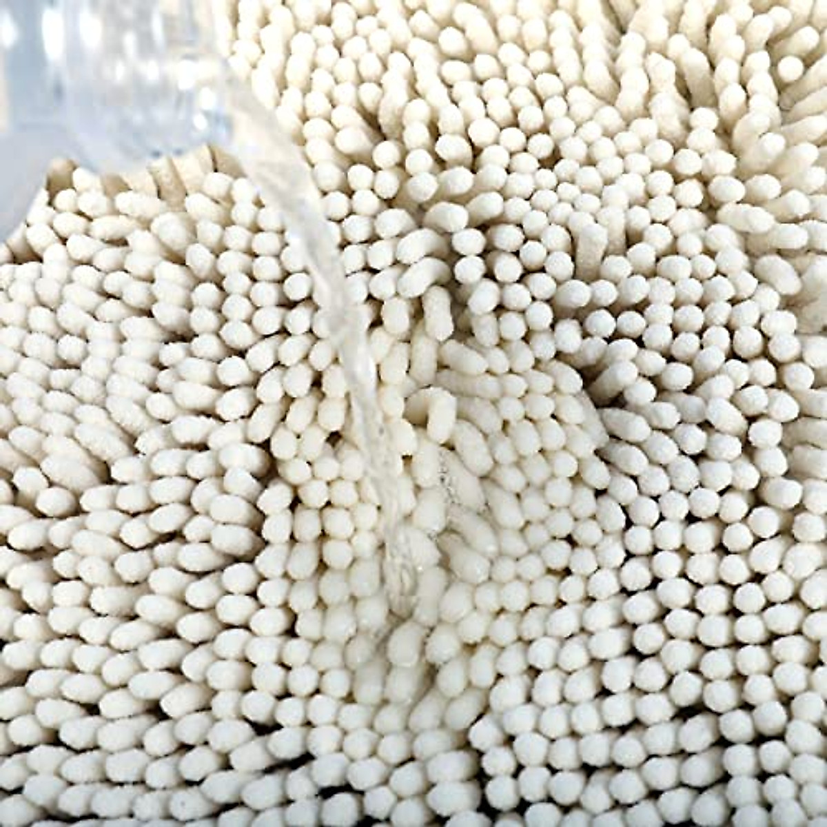 Non-Slip Bath Rug,Extra Soft Microfiber Bedroom Shag Carpet with Anti-Slip Backing,Water/Dust Absorbent Fast Dry Shower Mat,Sound Insulated Stairs Pad,Machine Washable (Ivory,15 x 23 Inches)