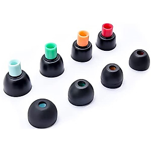 Zotech Replacement Eartips Silicone Earbuds Buds Set for Sony in-Ear Headset WF-1000XM4 WF-1000XM3 MDR-XB50AP XBA-H1 WF-XB700 WF-SP800N. XS/S/M/L, 4 Pair (Black)