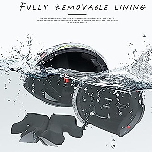 MotuoMr Unisex-Adult Full Face Motorcycle Helmet DOT Approved Motorbike Moped Street Bike Racing Crash Helmet with Graphic (Blue Monster Color Mirror, Small)