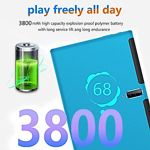 Android 5.1 Tablet, 10.1 inch HD Display 8-core 1+16GB ROM TF Expansion WiFi Blue-Tooth Tablet Best for Adults Working Childrens Boys Girls School Learning Birthday Gift, 25*19.8*5cm