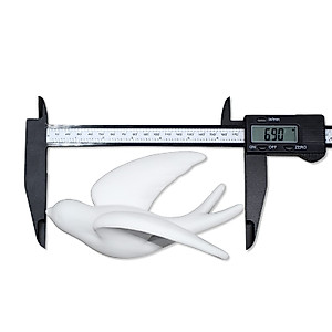 MORMEII 6PC White Ceramic Birds Figurines Wall Art for Home Garden Wall Decoration