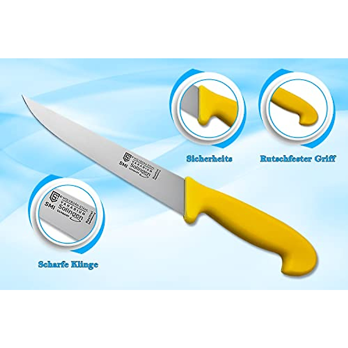 SMI – 7 inch Solingen Butcher Knife For Meat Cutting Professional Chef Knife Meat Knife Sharp Kitchen Knives Solingen Knife - Made In Germany