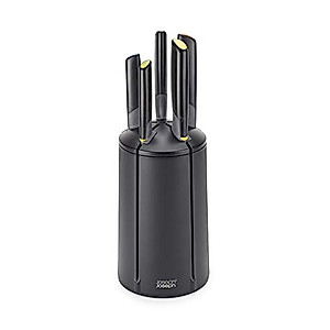 Joseph Joseph 10527 Elevate Knives Carousel Knife Set with Rotating Storage Stand, 6-piece, Black (updated)