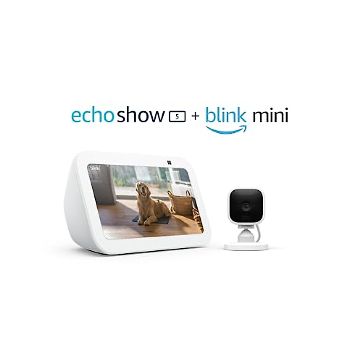 Echo Show 5 (3rd Gen) with Blink Mini | Glacier White