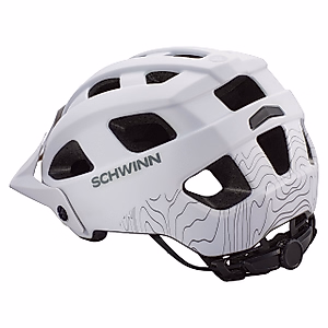 Schwinn Bunker ERT Bike Helmet for Youth Boys Girls, Can Fit Head Circumference 53-59cm, with 17 Air Vents, Pivoting Visor, & Adjustable Locking Strap, Medium, Grey