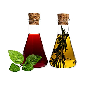 Simax Borosilicate Glass Oil & Vinegar Dispenser Set - 2 x 8 Oz Olive Oil & Vinegar Cruet with Cork Top