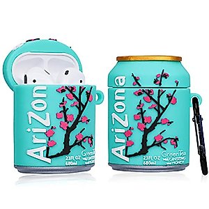 Oqplog for Airpod 2/1 for AirPods Case 3D Cute Fun Cartoon Fashion Funny Air Pods 2&1 Cover Design for Girls Women Teen Boys Kids Unique Kawaii Trendy Food Soft Silicone Cases – Arizona Green Tea