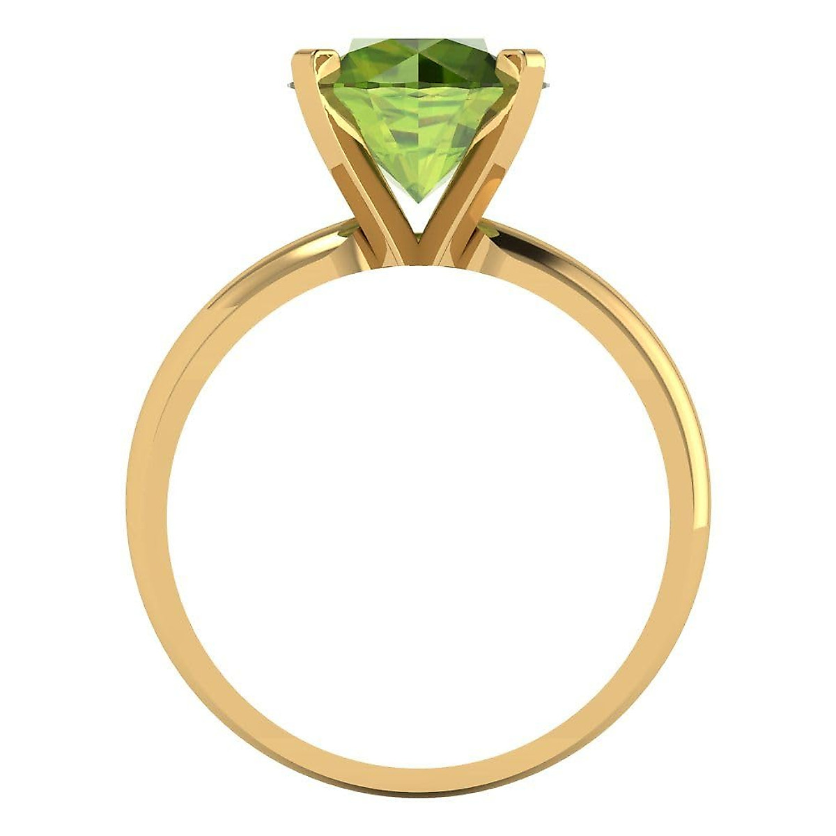 Clara Pucci 2.50ct Round Cut Solitaire Natural Peridot Excellent Engagement Bridal Promise Anniversary Ring in 18K Yellow Gold Size 9.25
