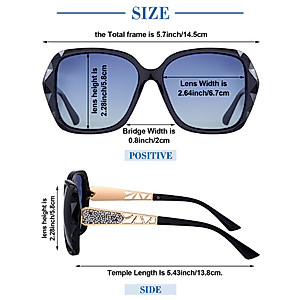 Weewooday 4 Pairs Oversized Sunglasses Women Sparkling Frame Ladies Sunglasses Polarized Square Sunglasses