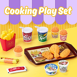 Veitch Fairytales Kids Kitchen Playset, Kids Play Food Cooking Games Pots and Pans Toy Kitchen Accessories Set, 3+ Year Old Girl Boy Gift Ideas