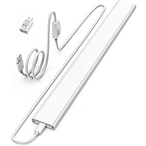 ASOKO Plug-in Under Cabinet Lighting, 16Inch LED Workbench Lights with Super Brighten 700Lumen and Dimmable 6000K Cool White, Memory Function Desk Lamp for Kitchen Sink/Desk/Workbench