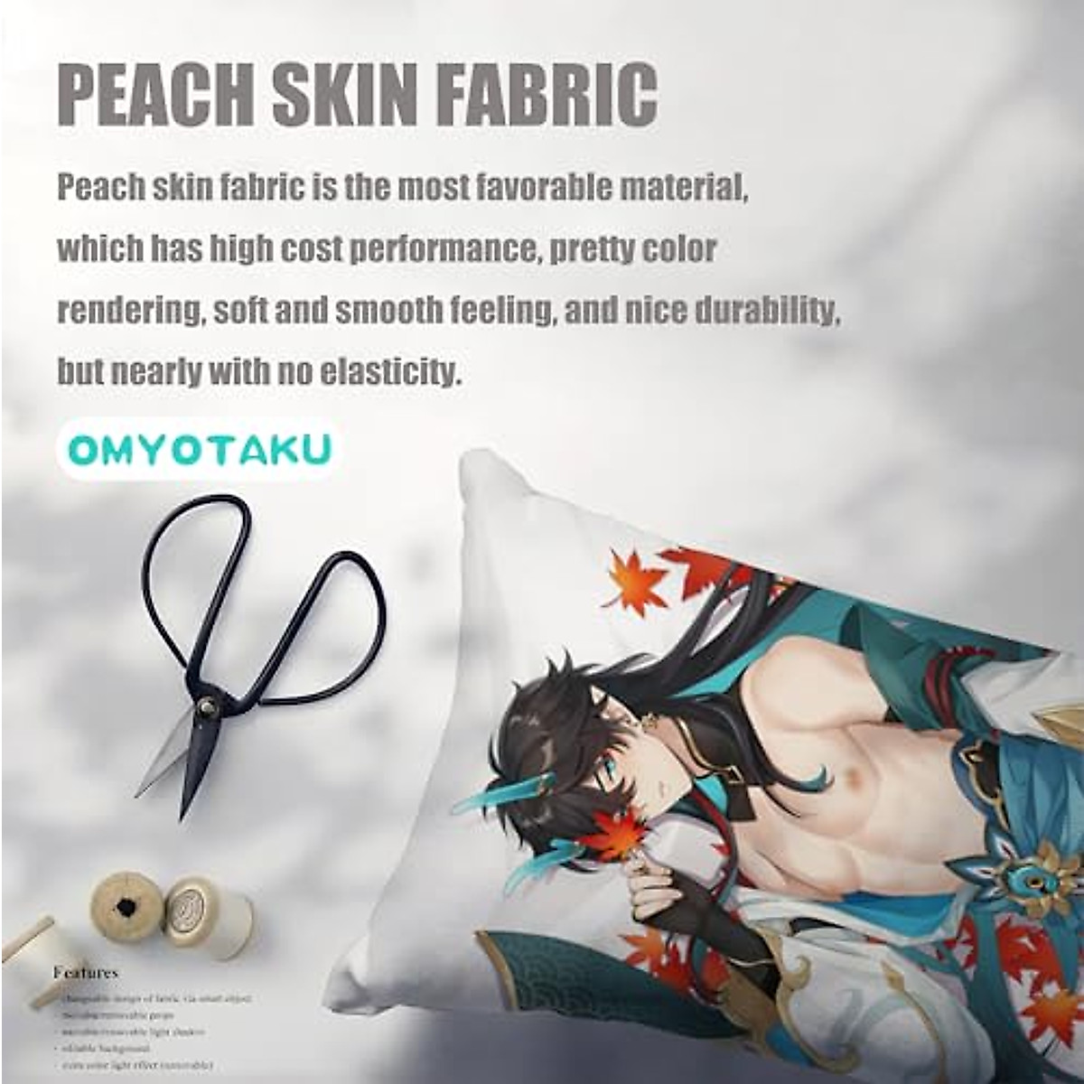 Anime Game Cosplay Long Body Pillow Case Peachskin Honkai Game Star Rail Dan-Heng Hugging Pillow Case Long Pillow Cover (White,23.6"x66.9"/ 60x170cm)