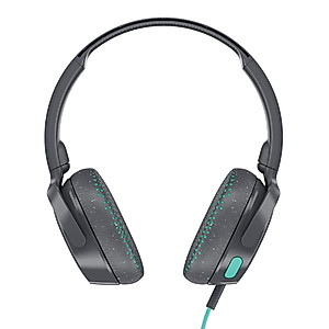 Skullcandy Riff On-Ear Wired Headphones, Microphone, Works with Bluetooth Devices and Computers - Grey/Miami, Wired