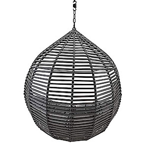 Modway EEI-3637-GRY-GRY Garner Teardrop Outdoor Patio Swing Chair Without Stand, Gray Gray, 28.5 x 41 x 125.5