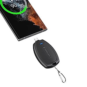 Keychain Portable Charger for Android, 1500mAh Ultra-Compact Small Portable Power Emergency Pod Mini Phone Power Bank, Fast Charging Key Ring Cell Phone Charger for Samsung, Moto, LG, Type-C Android