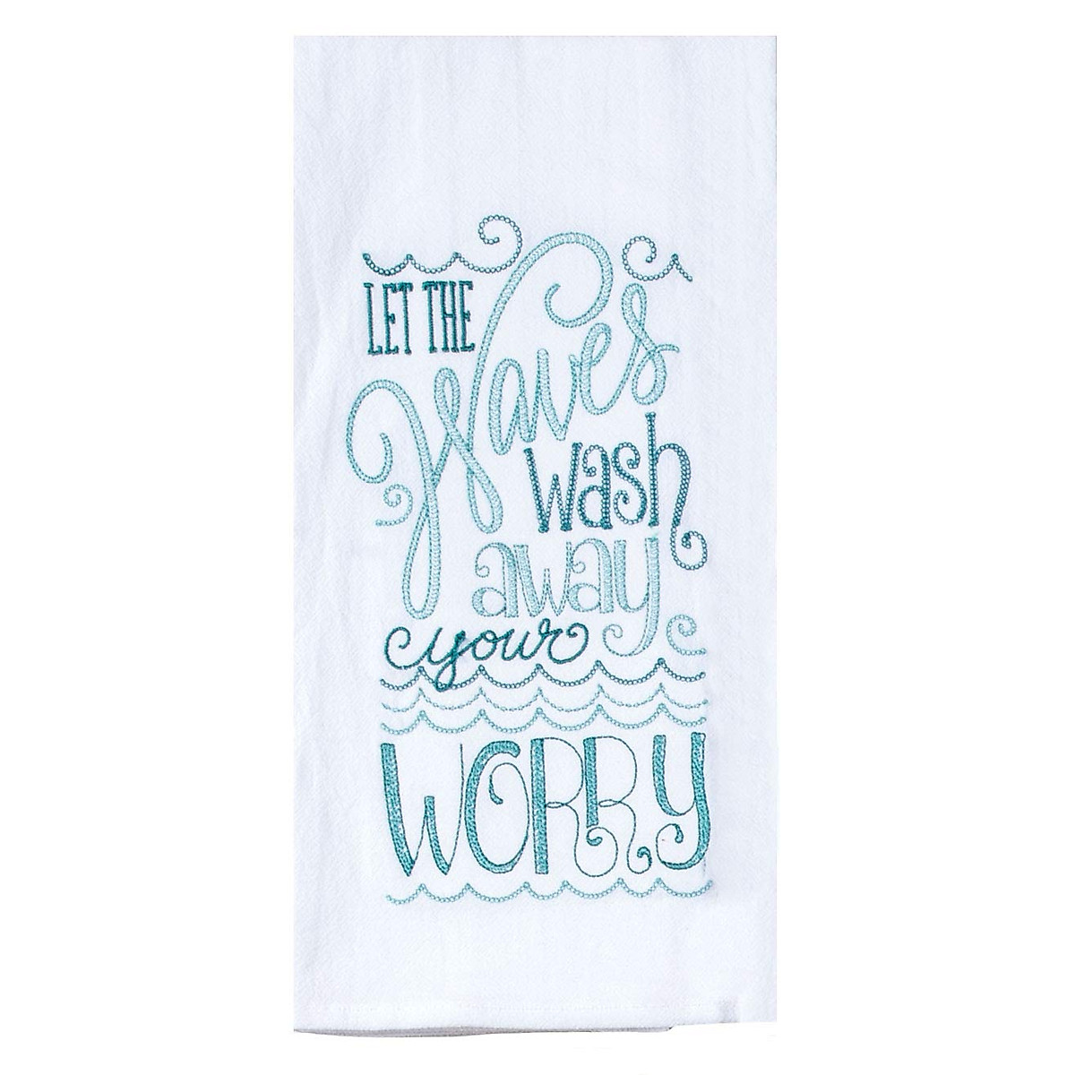Mermaid Themed Kitchen Dish Towels Set with Sayings | Mermaids, Seashell, Starfish Print | 2 Flour Sack and 1 Terry Cotton Towels for Dishes and Hand Drying