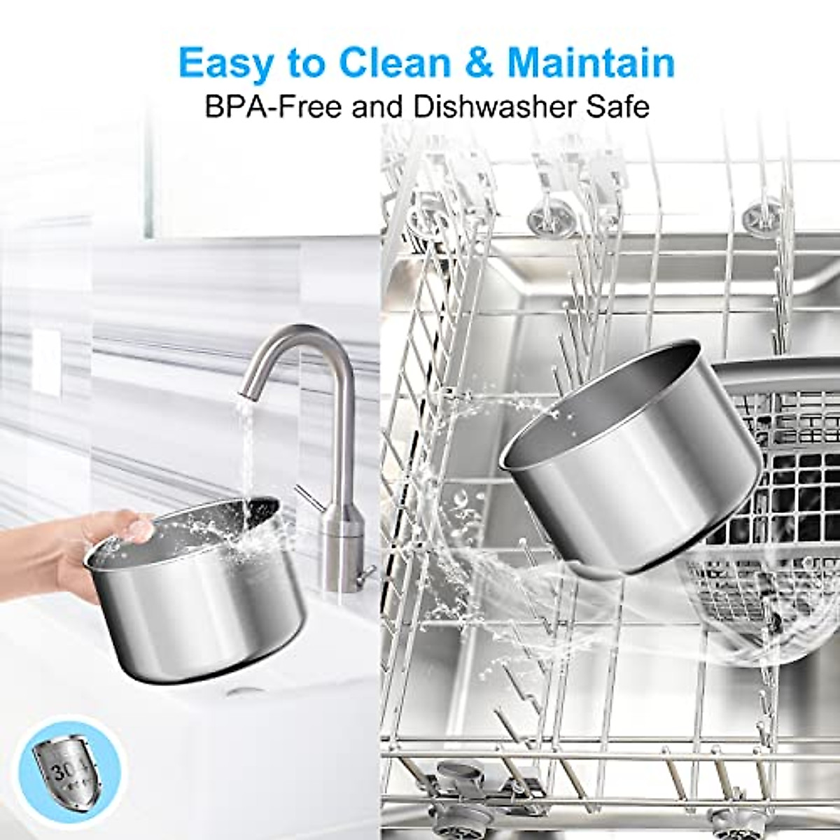 Heroange Cat Water Fountain Stainless Steel, 68oz/2L Ultra Quiet Pet Water Fountain for Cats Inside, Automatic Pet Drinking Fountain with Filters, Dog Water Dispenser Bowl Dishwasher Safe