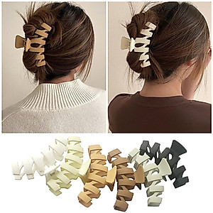 Large Hair Clips 4 Inch Non Slip Jaw Clips, Strong Hold Claw Clips for Thin Hair, Big Hair Clips for Women Thick Hair 6 Colors (6 Pieces)