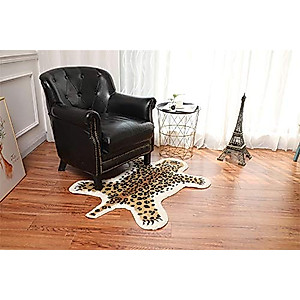 Leopard Print Rug,Faux Cowhide Skin Animal Printed Rug Area Rug Carpet,Artificial Carpet,Mat Rug Faux Carpet (A) / 31.5x41.3inch, for Decorating Living Room