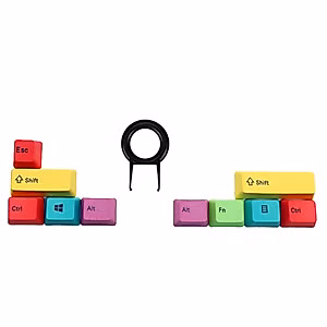 lelukee Colorful Keycaps,10pcs DIY PTB Keycaps Set with Keycap Puller,PBT Material Keycap,Sublimation Process Keycap,OEM Profile Keycaps,Custom Keycaps Compatible with Mechanical Gaming Keyboard