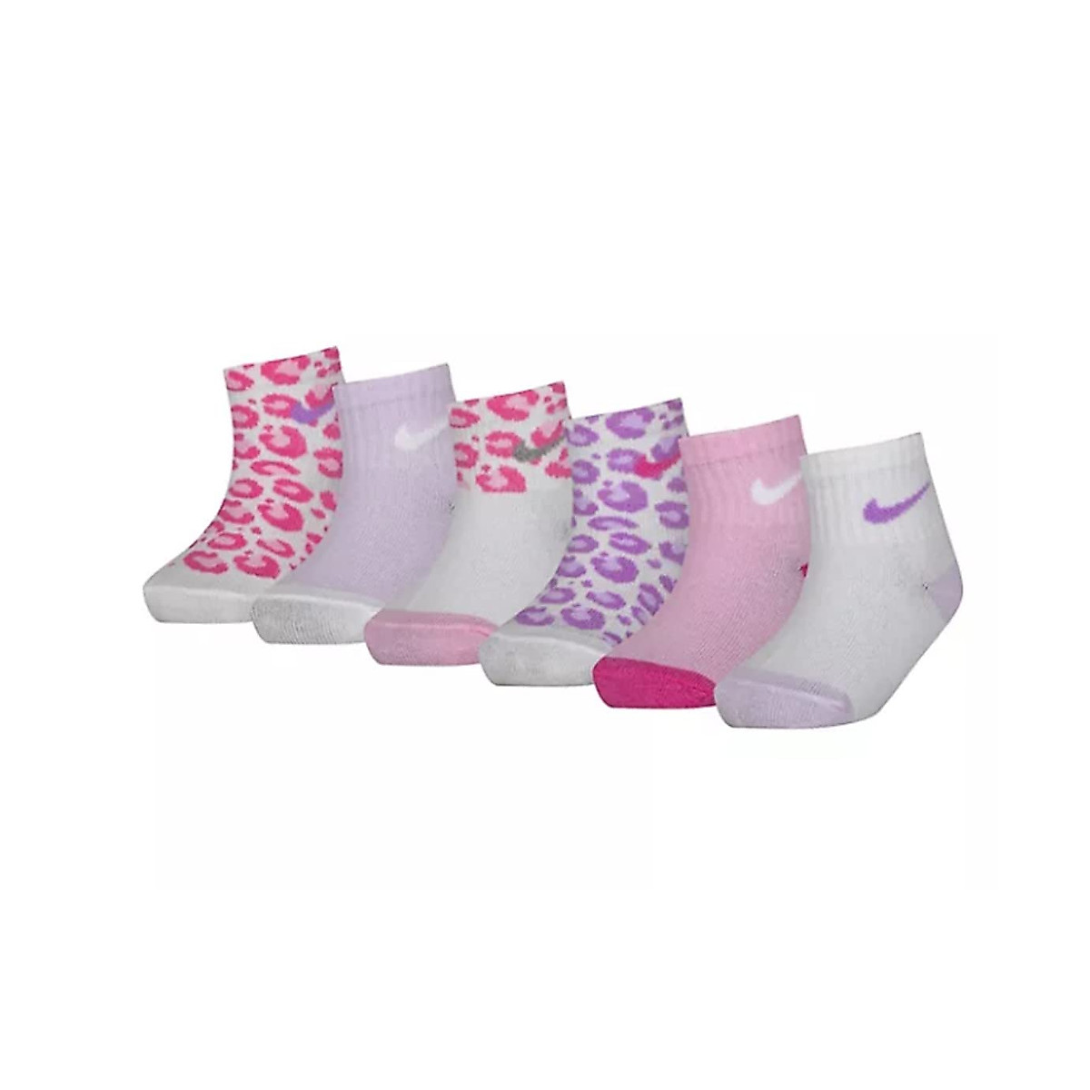 Nike Baby Toddler Socks Pink, White, Purple, 6 Pairs, Size 12-24 Months