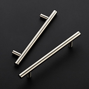 Ravinte 30 Pack | 7.38'' Cabinet Pulls Brushed Nickel Stainless Steel Kitchen Drawer Pulls Cabinet Handles 7-3/8”Length, 5” Hole Center with Mounting Template
